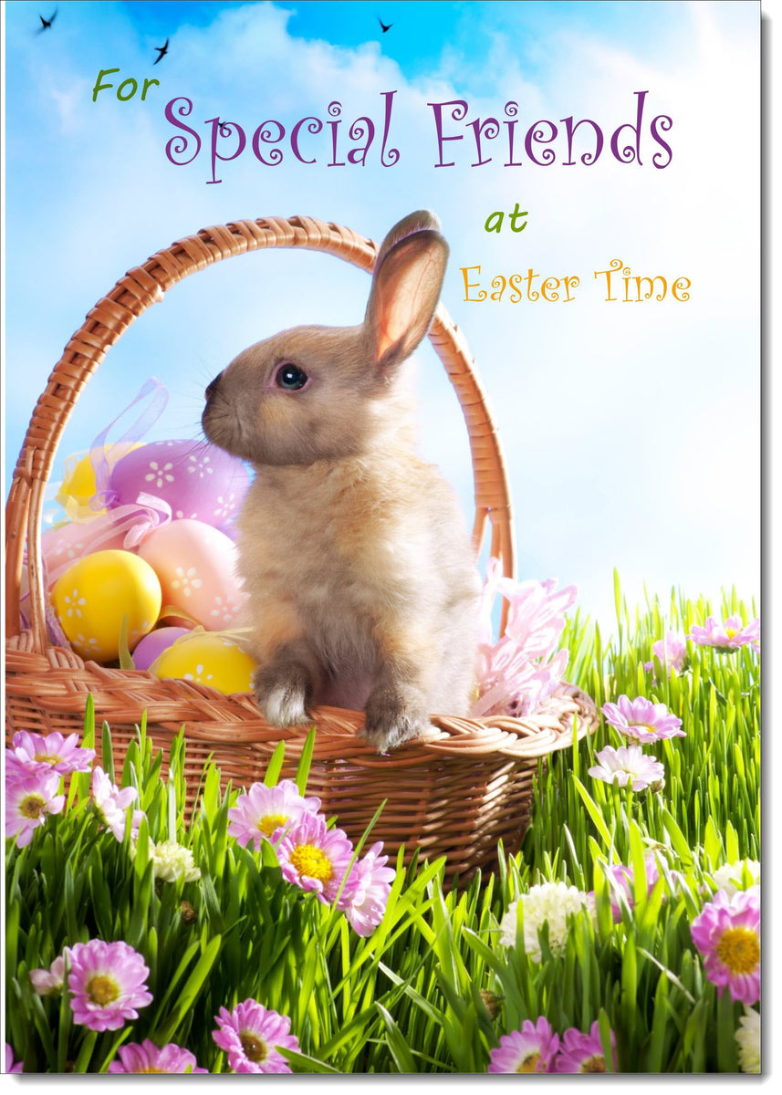 Friends Easter Card Easter Bunny and Eggs – doodlecards